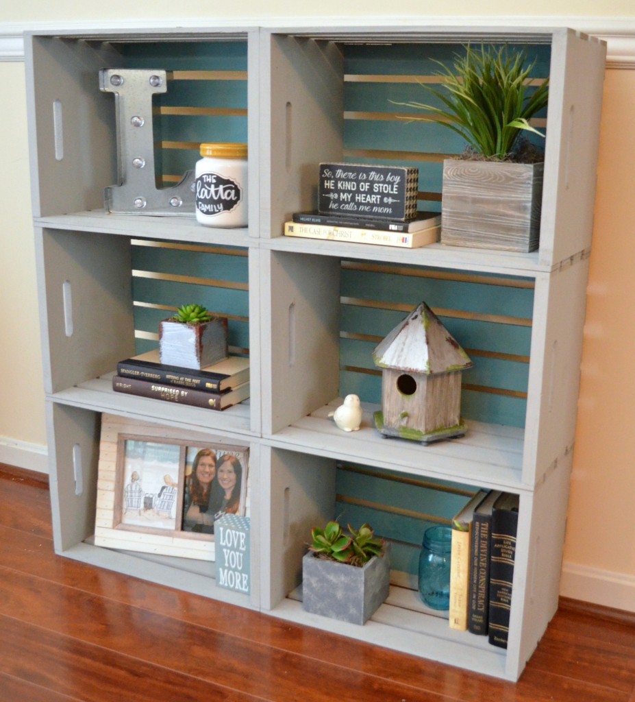 DIY Crate Bookcase - Amy Latta Creations