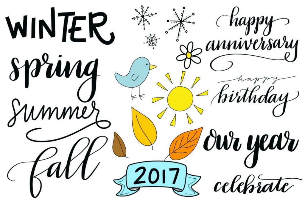 A Hand Lettered Year of Seasonal Clip Art - Amy Latta Creations