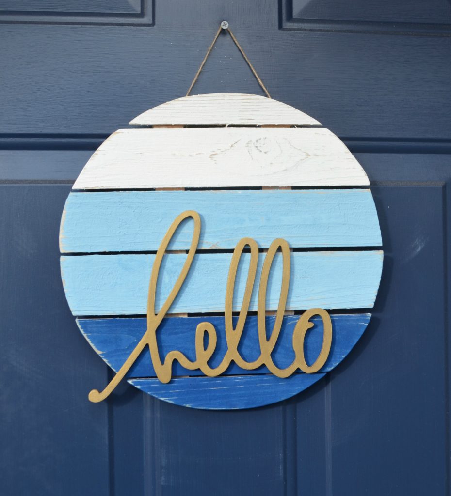 "Hello" Front Door Sign with Plaid Brushed Metal Paint - Amy Latta ...