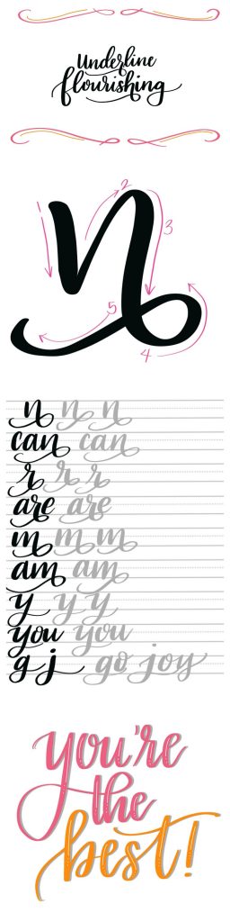Hand Lettering: Flourish Tutorial & Free Printable Practice Pages