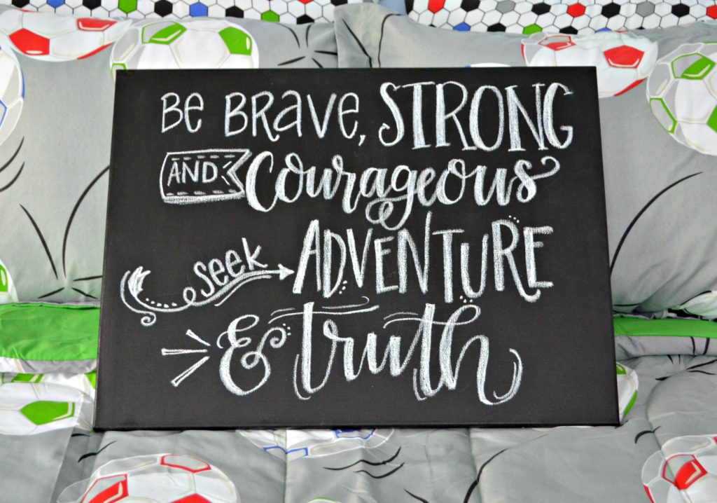 Hand Lettered "Be Brave" Wall Art - Amy Latta Creations