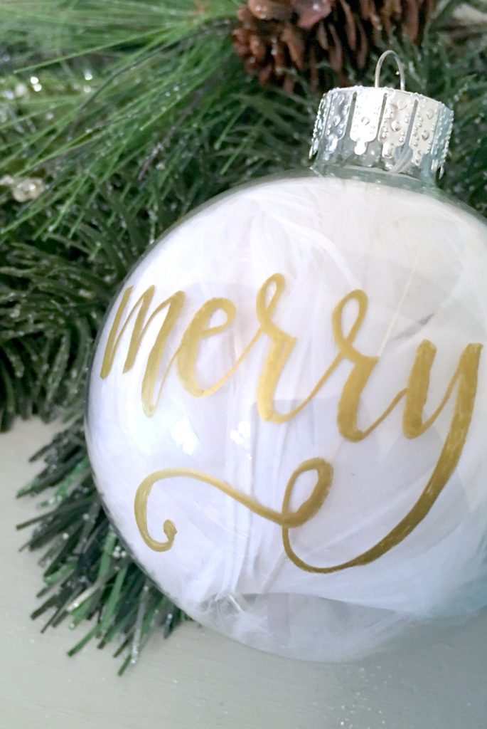 Easy DIY Hand Lettered Christmas Ornament - Amy Latta Creations