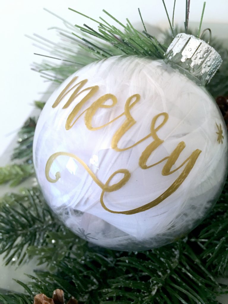 Easy DIY Hand Lettered Christmas Ornament - Amy Latta Creations