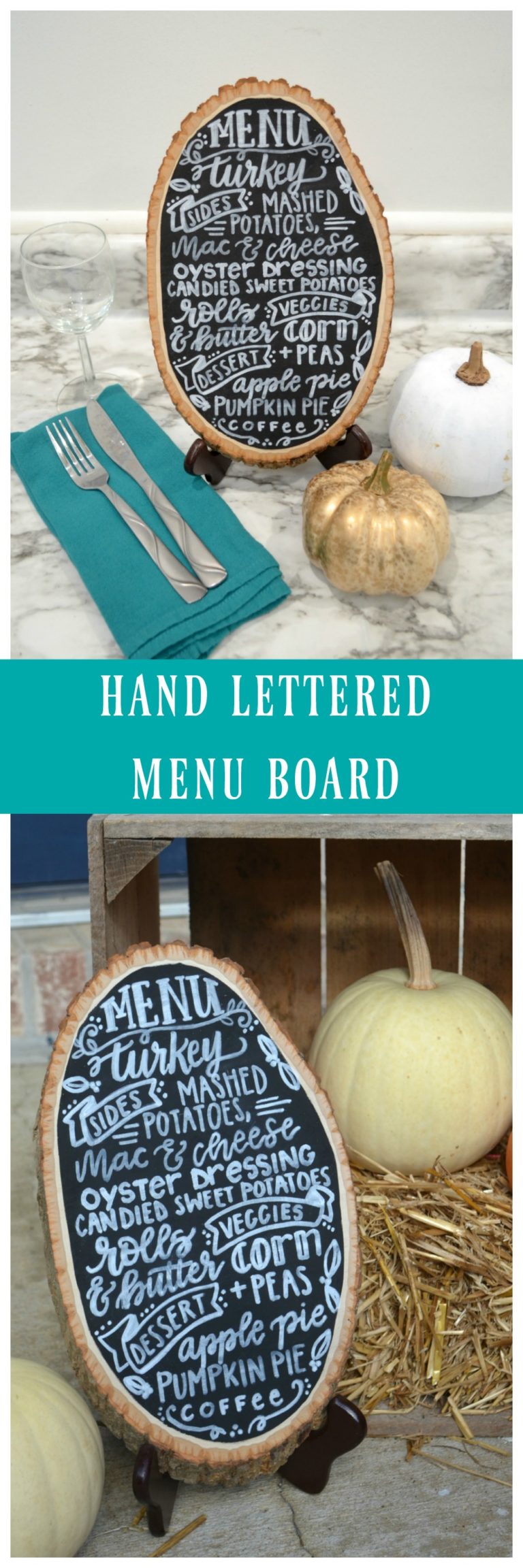 Hand Lettered Farmhouse Style Menu Board - Amy Latta Creations