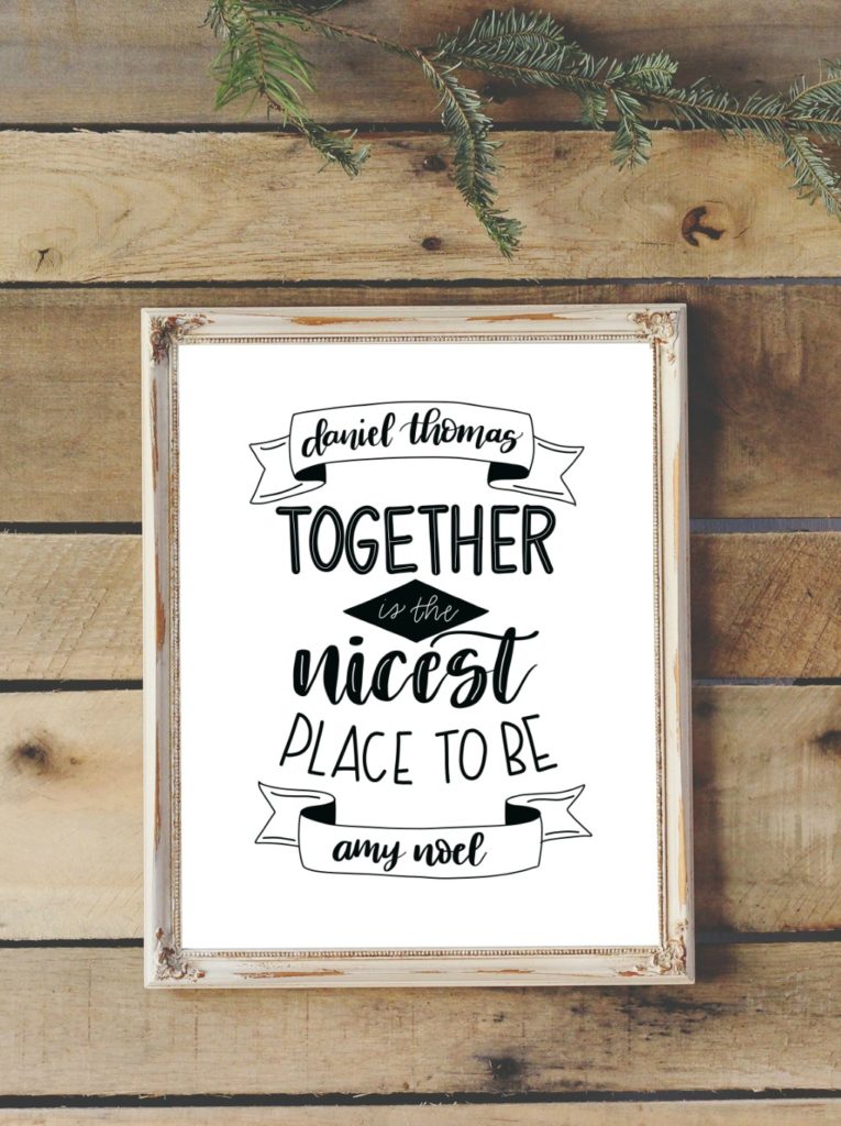 Free Printable Hand Lettered Christmas Gift - Amy Latta Creations