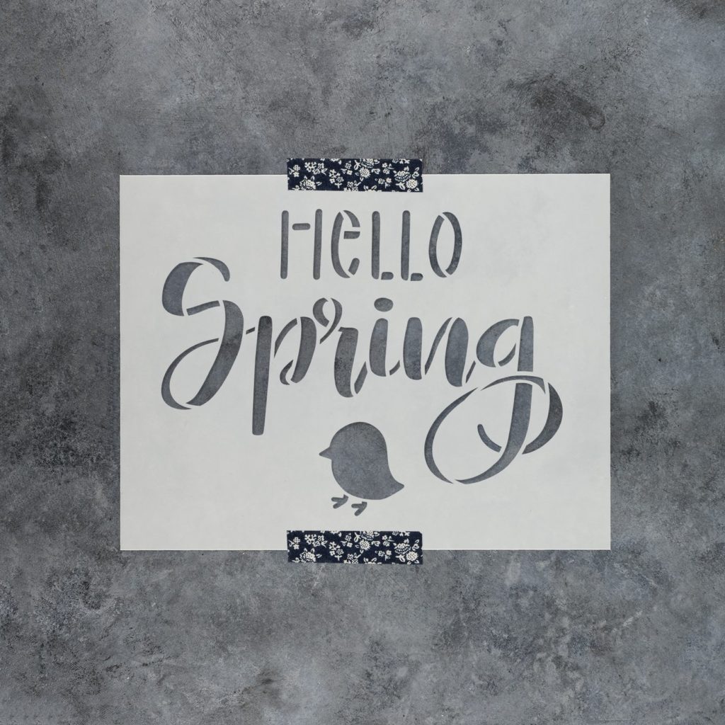 Hello Spring Stenciled Embroidery Hoop Art - Amy Latta Creations
