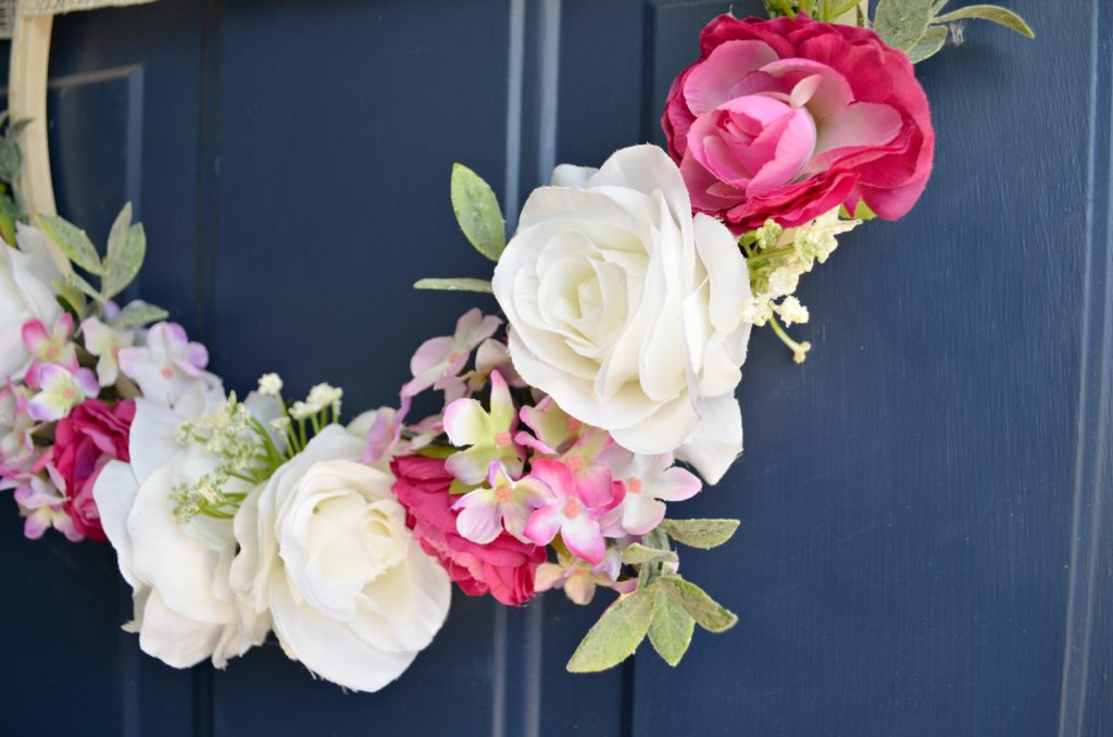 Floral Spring Wreath from an Embroidery Hoop - Amy Latta Creations