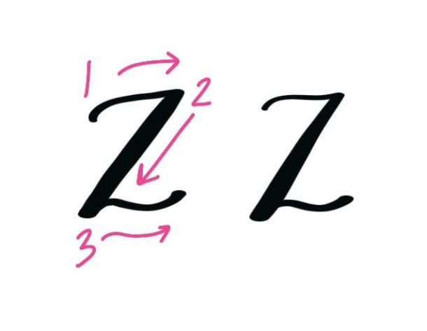 Free Hand Lettering Practice Sheets: Z - Amy Latta Creations