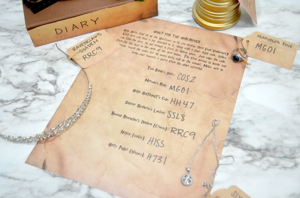 Harry Potter Horcrux Hunt Party Activity (& Printable) - Amy Latta ...