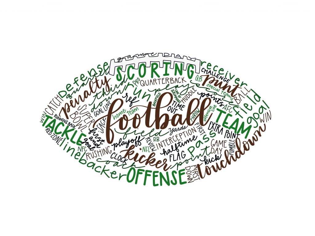 Football Printable - Free Hand Lettered Download - Amy Latta Creations