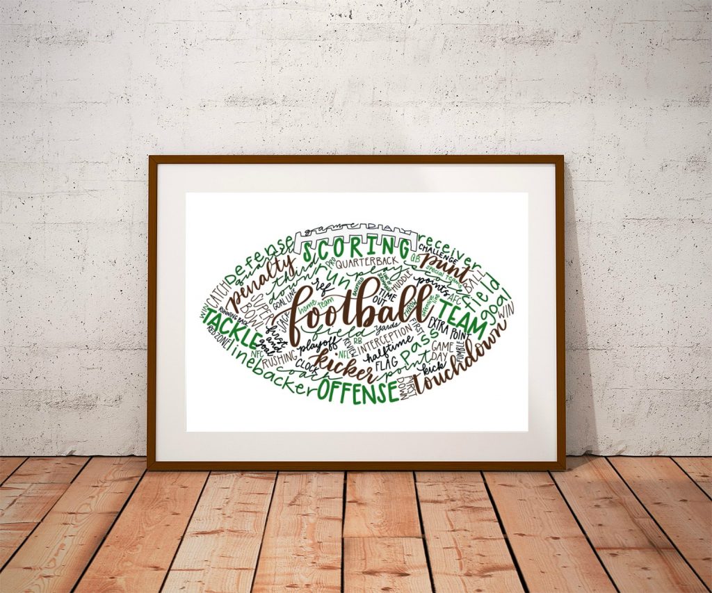 Football Printable - Free Hand Lettered Download - Amy Latta Creations