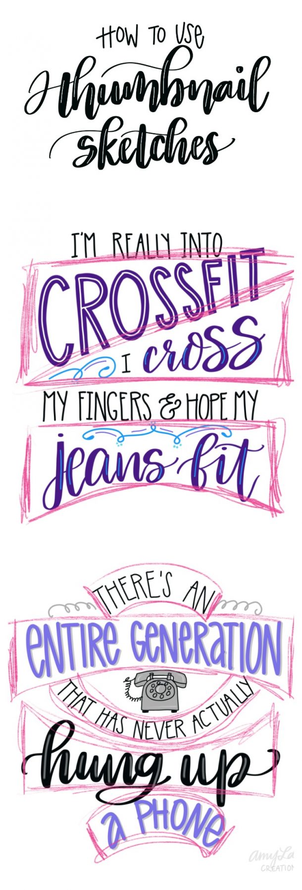 Hand Lettering: Sample Thumbnail Sketches - Amy Latta Creations