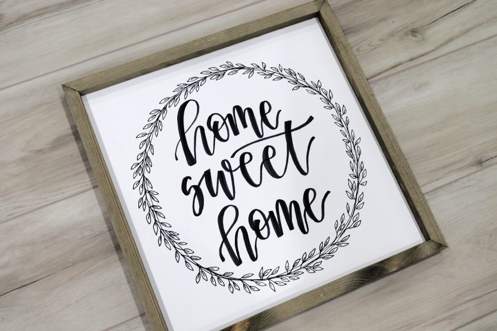 Hand Lettered "Home Sweet Home" Sign - Amy Latta Creations