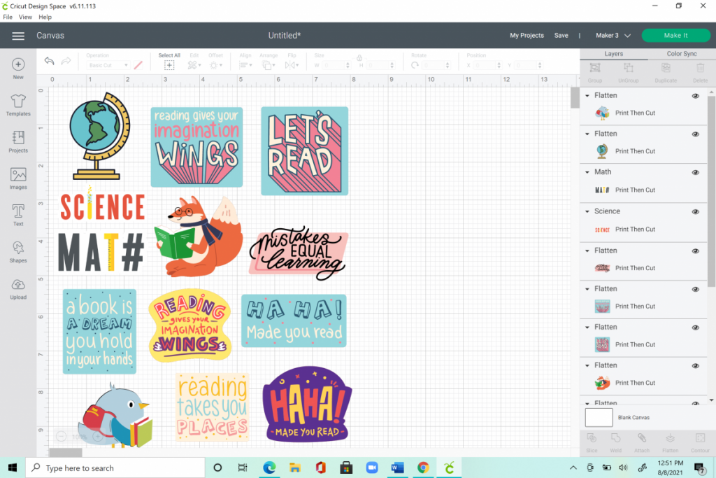 Back to School Stickers: Print then Cut with Cricut - Amy Latta Creations