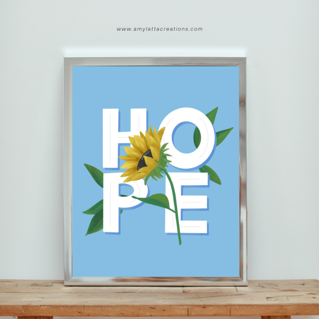 Free Sunflower Hope Printable and Wallpaper - Amy Latta Creations