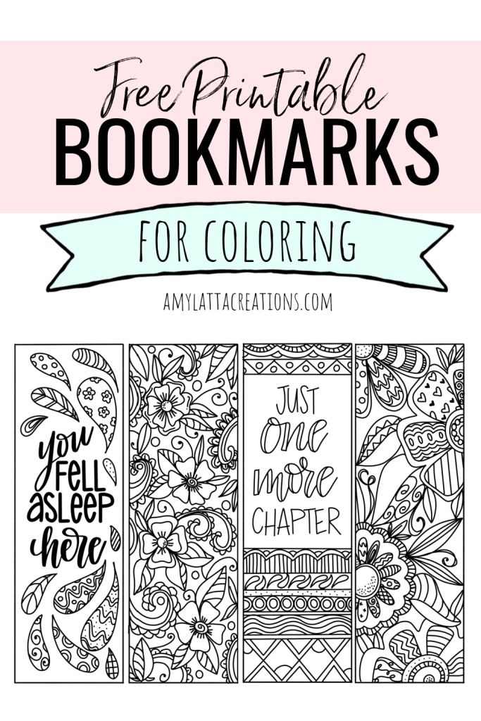 Free Printable Coloring Bookmarks - Amy Latta Creations