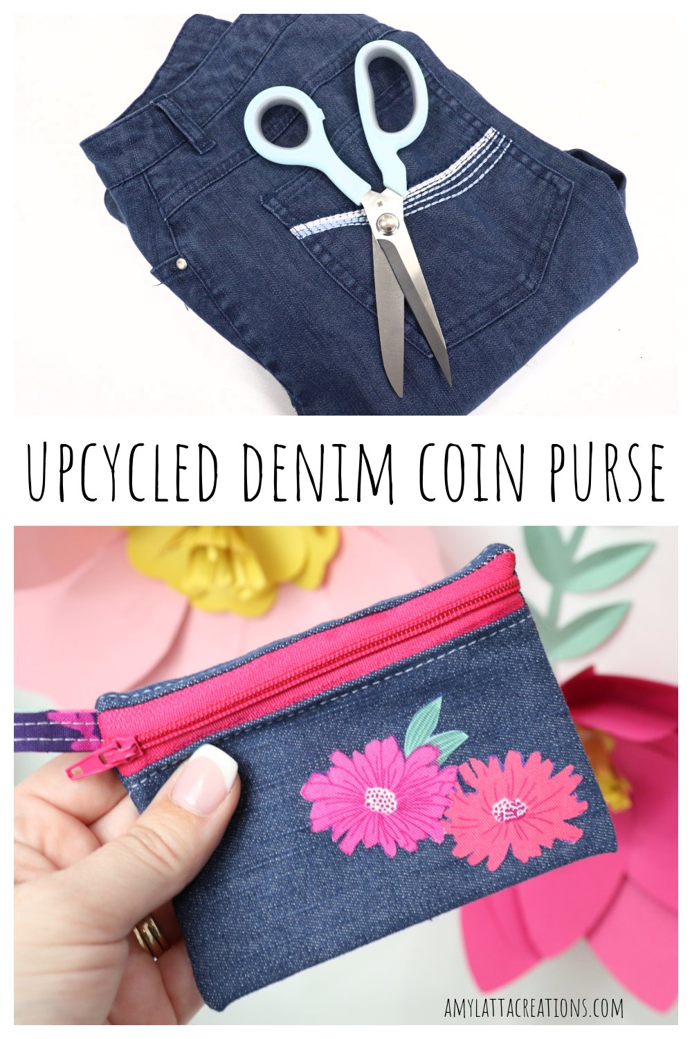 Upcycled Denim Coin Purse - Amy Latta Creations
