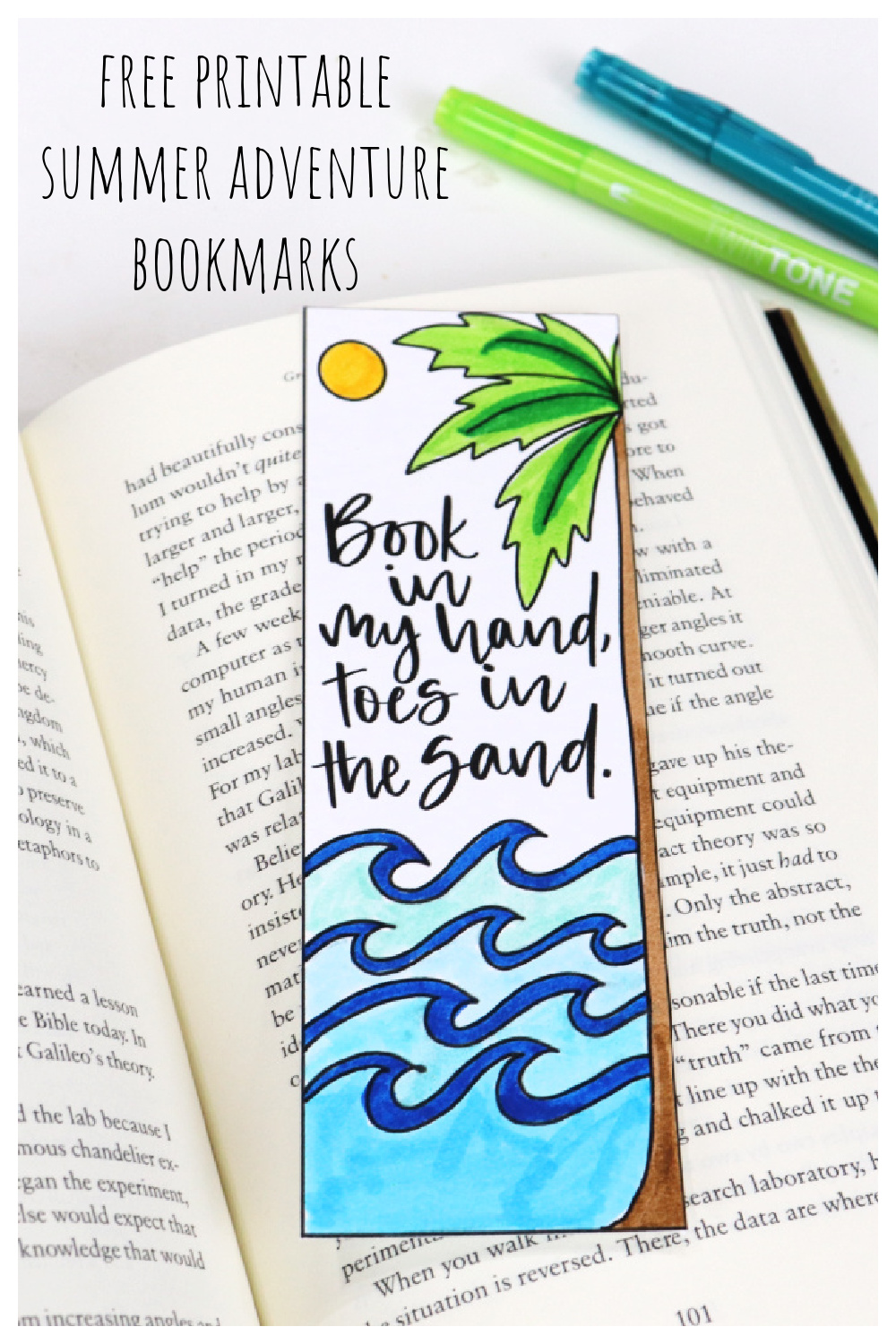 Free Printable Summer Bookmarks to Color - Amy Latta Creations